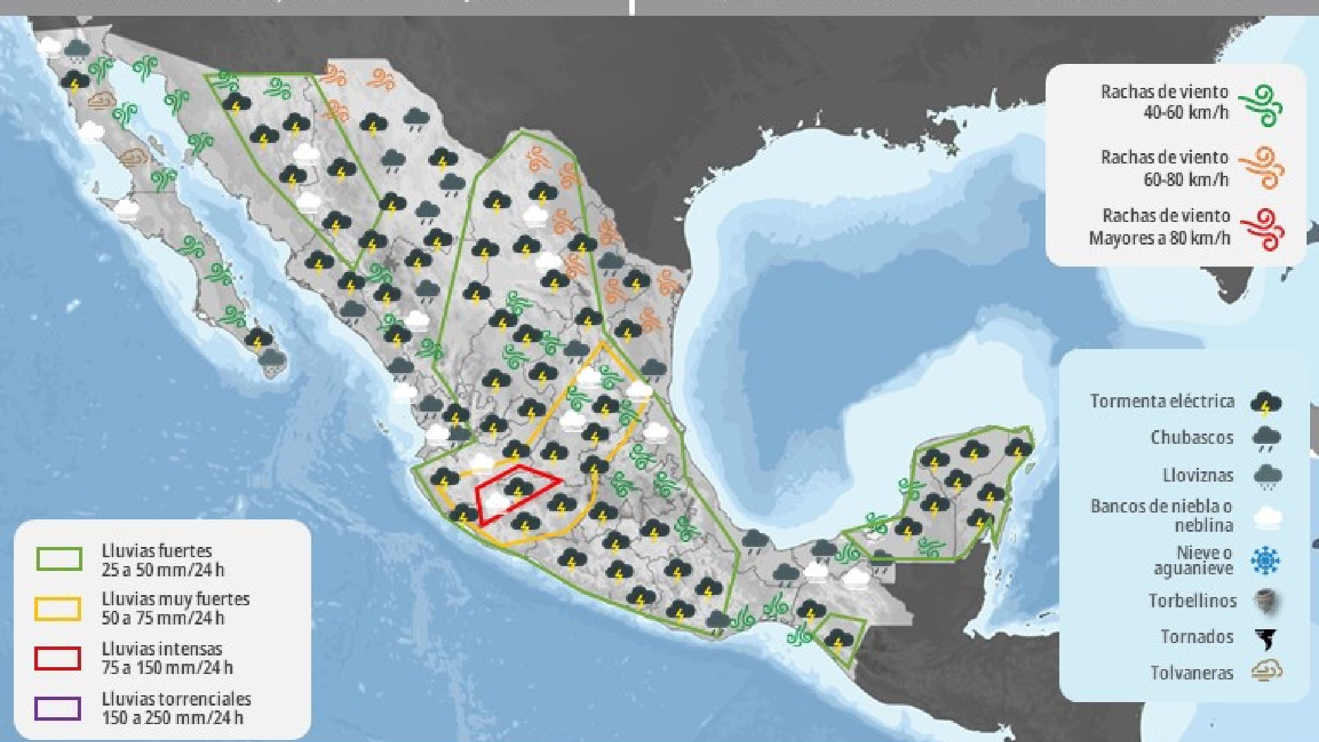 Clima al 17 de julio: lluvias intensas en el occidente, muy fuertes en ...